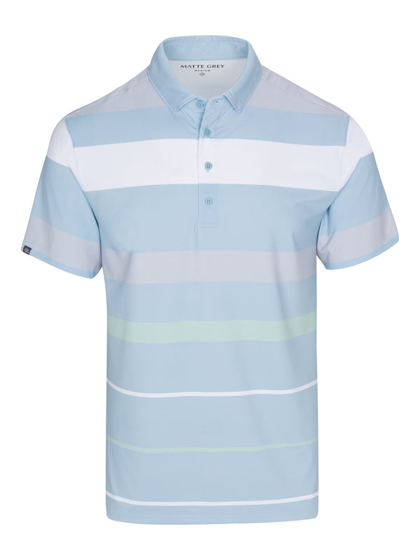 Matte Grey Men's Archibald - White (Rain/Salt/Spring) Printed Polo ...