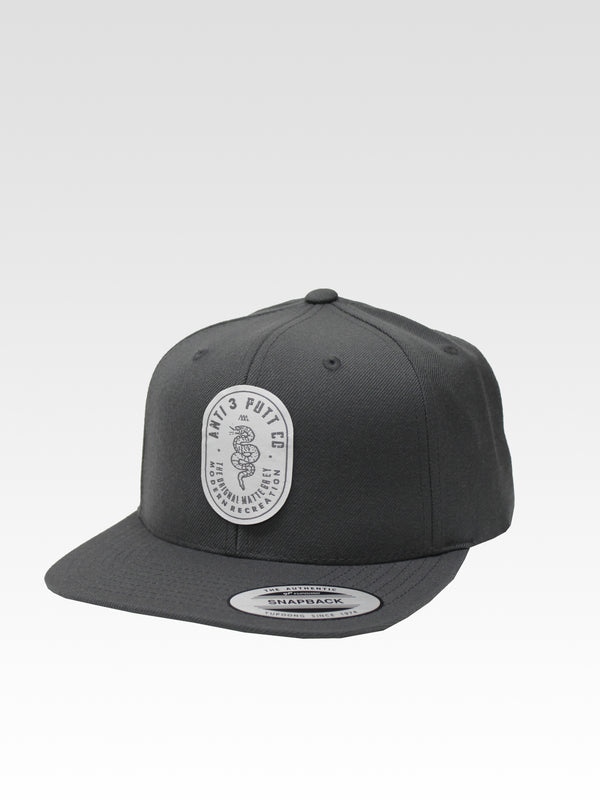 Anti 3-Putt Snapback - Brand Grey (White) - Haus of Grey